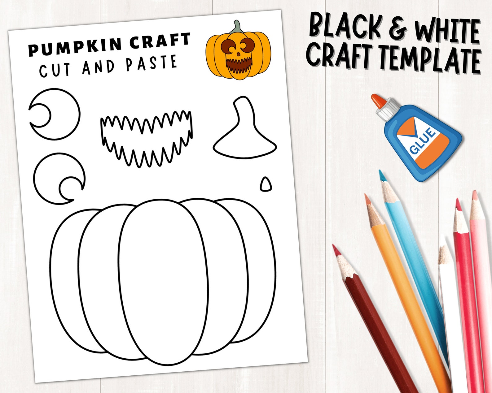 Printable Pumpkin Craft for Kids | Halloween Activities | Color, Cut ...