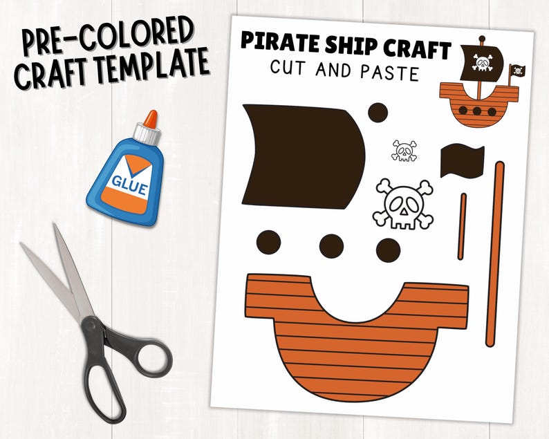 Printable Pirate Ship Craft for Kids | Ocean Summer Theme Activity ...