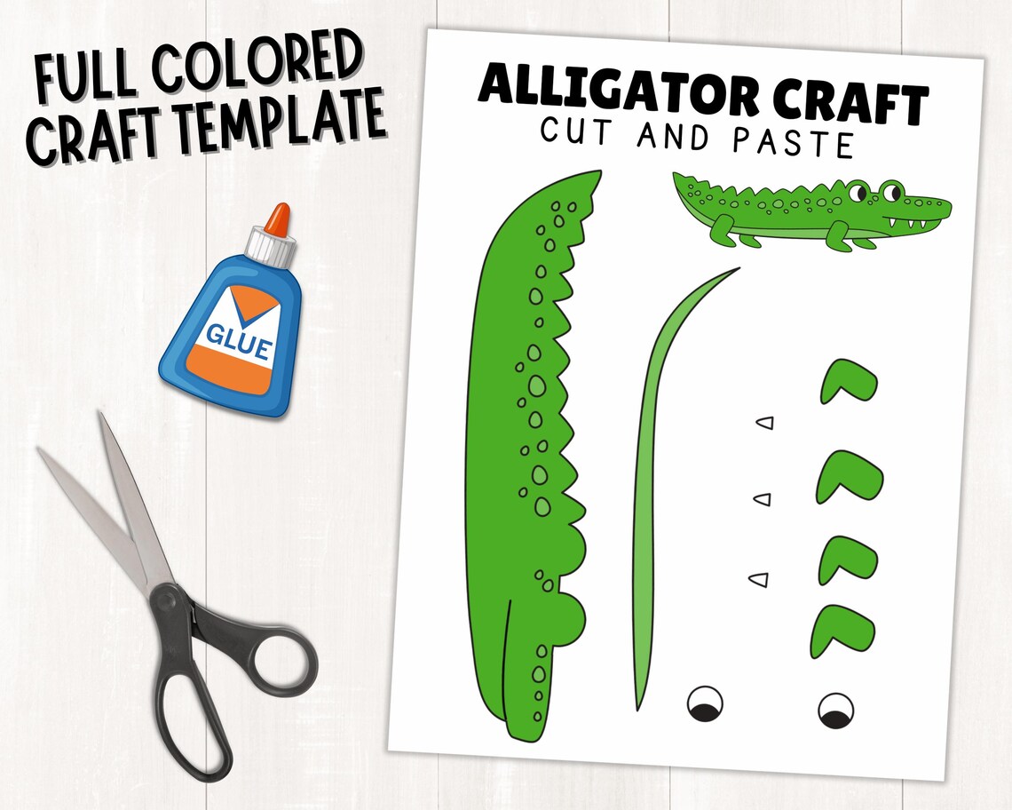 Printable Alligator Craft Template | Reptile Activities | Zoo Animal ...
