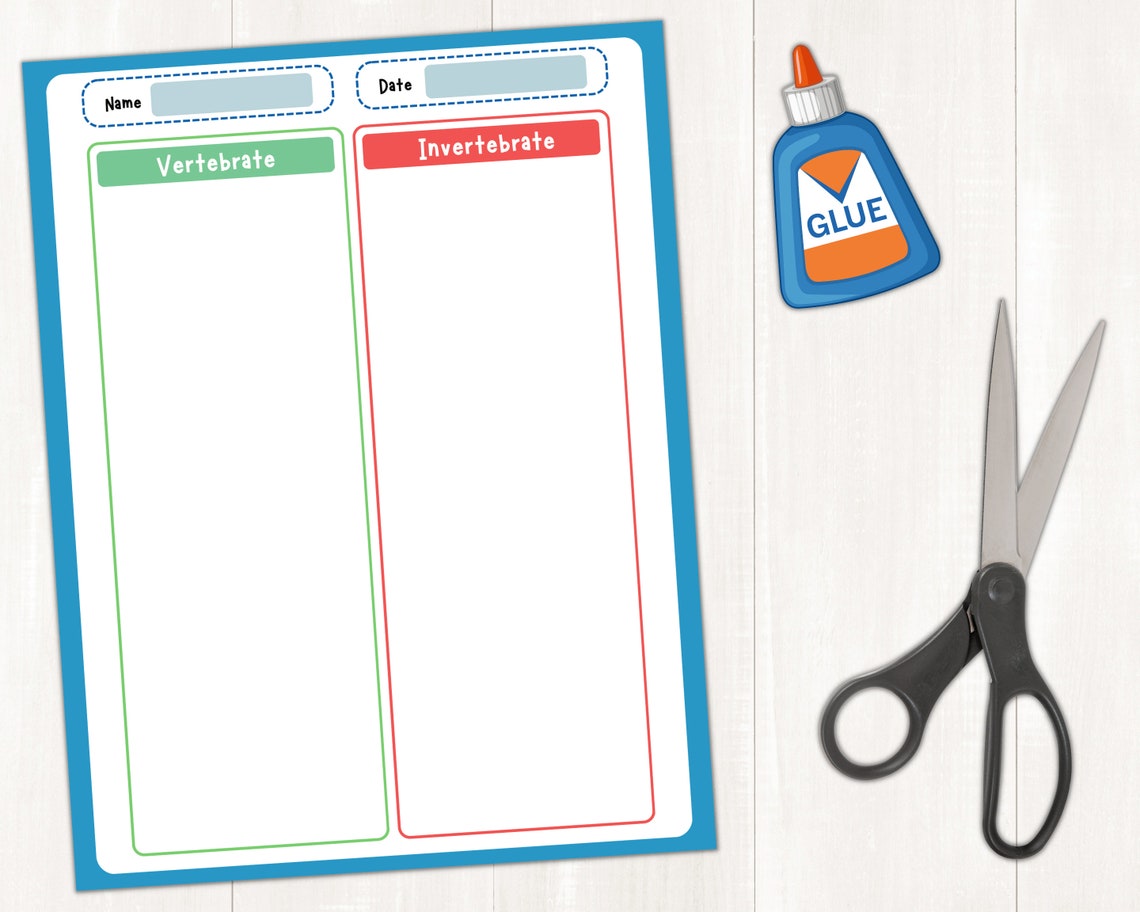 Vertebrates and Invertebrates Sorting Activity Animal Classification ...
