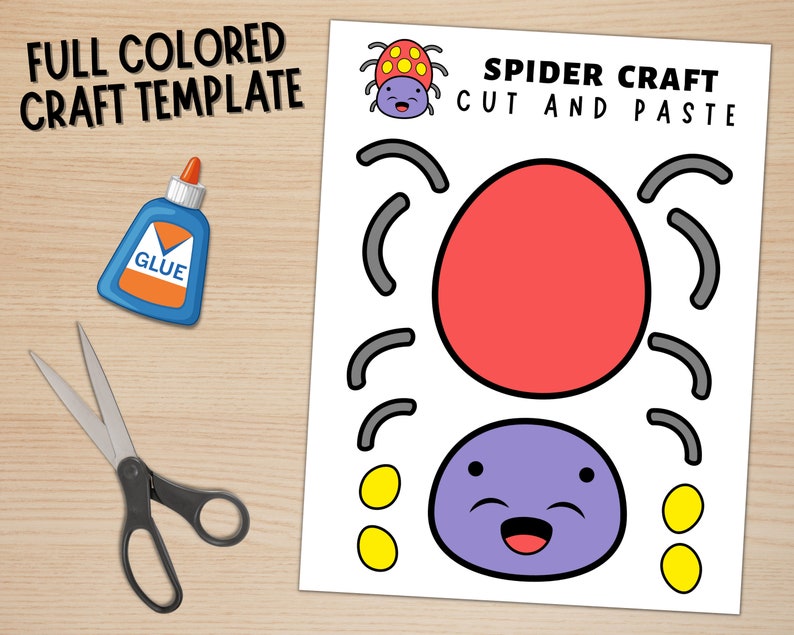 Printable Spider Craft | Halloween Craft | Kids Cut & Paste Activity ...