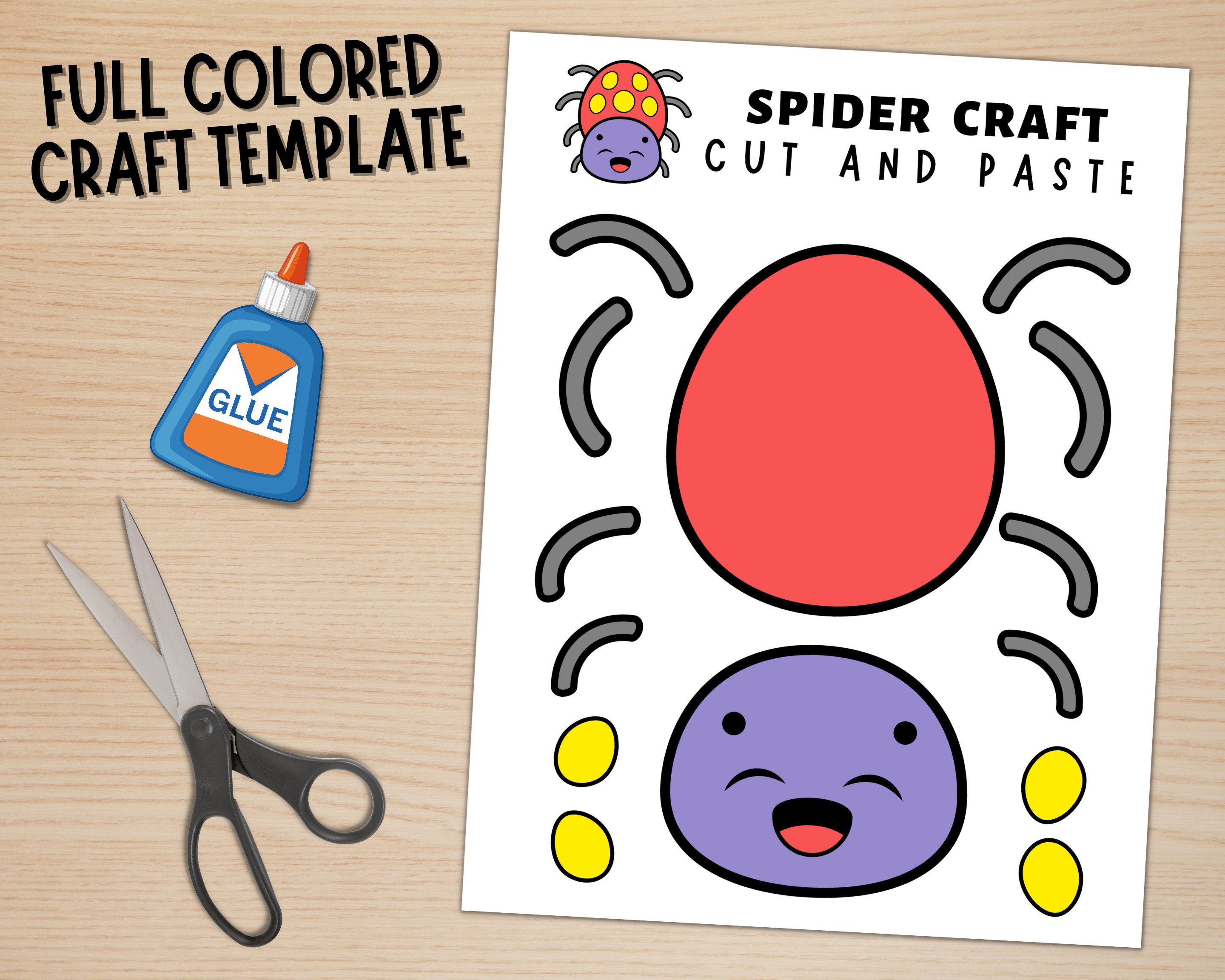 Printable Spider Craft | Halloween Craft | Kids Cut & Paste Activity ...