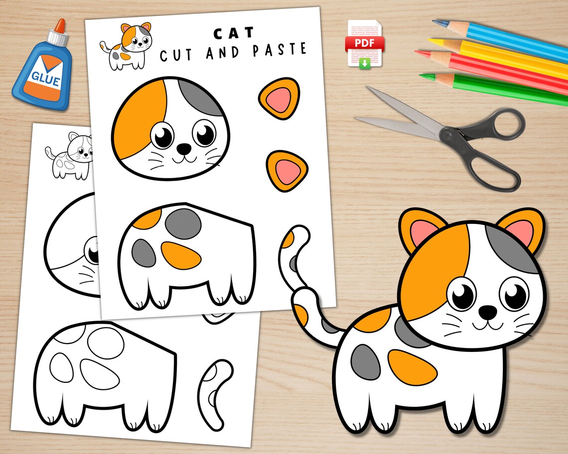 Printable Cat Craft Template | Pet Animal Craft | Farm Animal ...