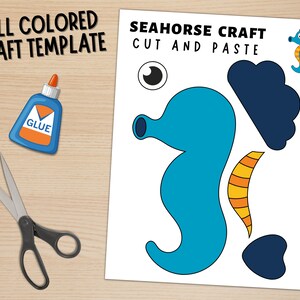 Seahorse Craft | Sea Life Activities | Ocean Animal Craft | Cut & Paste ...