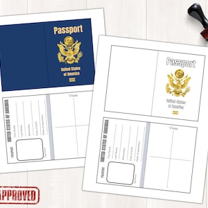 Printable US Passport for Kids, Pretend Passport Book for Travel ...