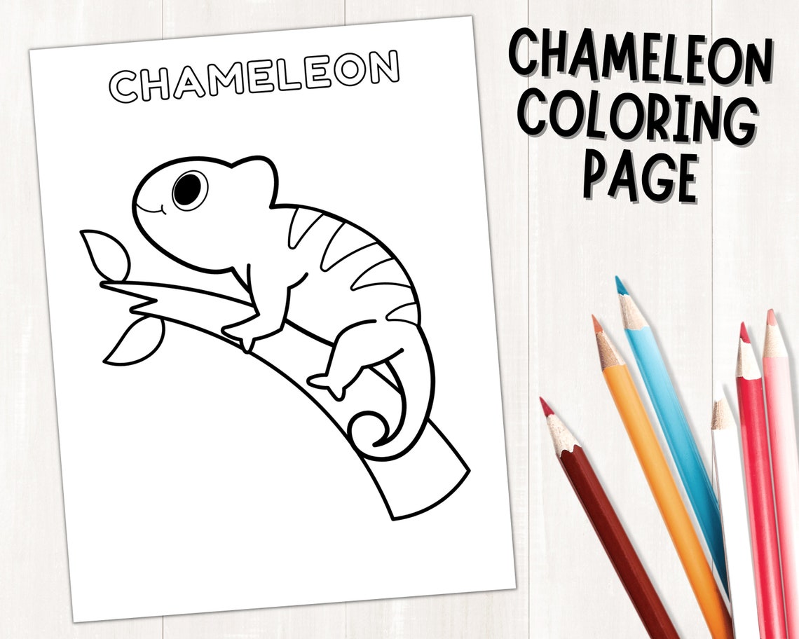 Chameleon Craft for Kids, Printable Template, Rainforest Activities ...