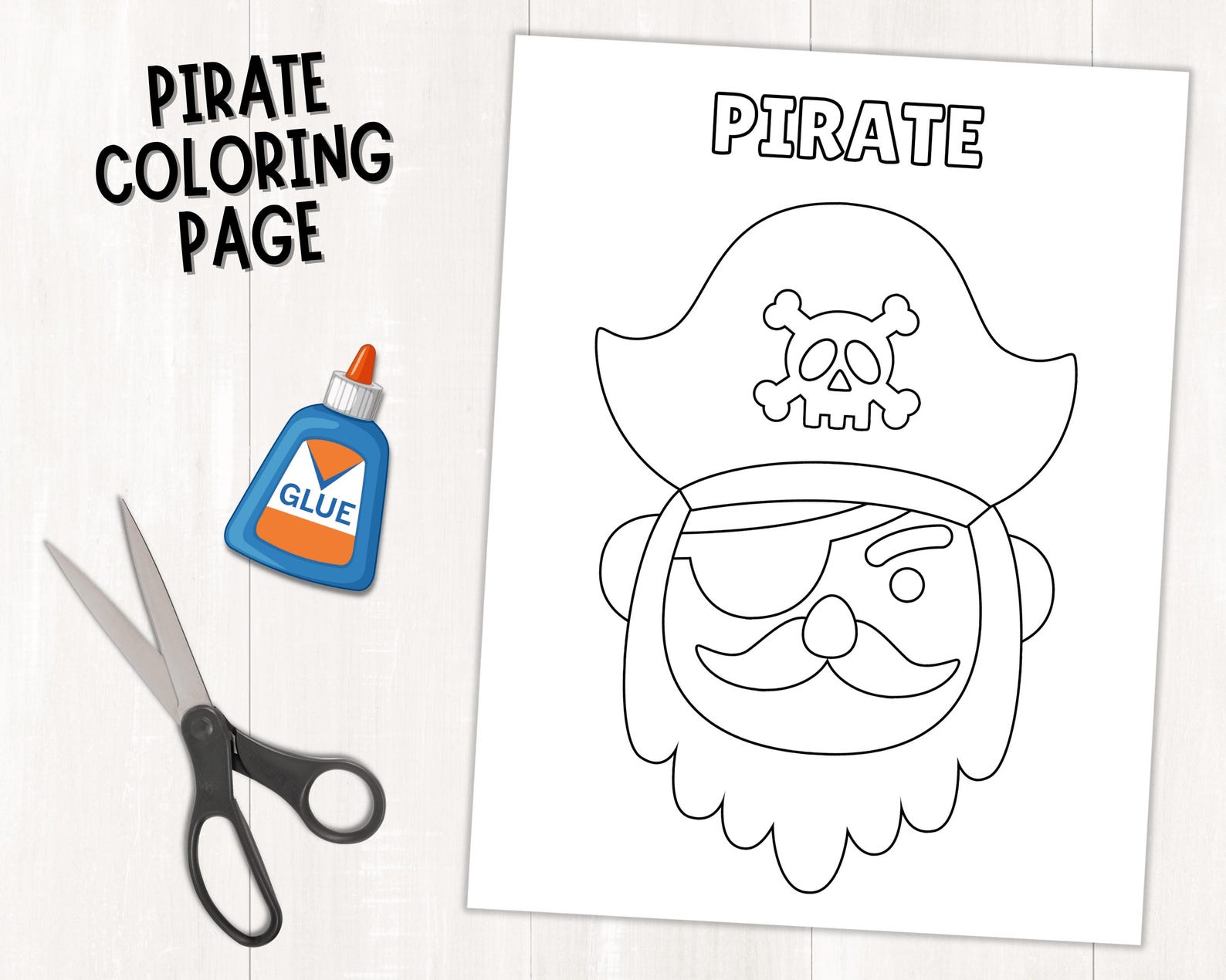 Pirate Craft Template for Kids | Printable Cut & Paste Activity ...