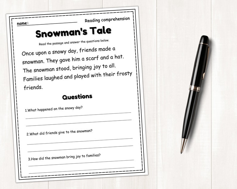 Winter Reading Comprehension Worksheets | Reading Activities | Passages ...