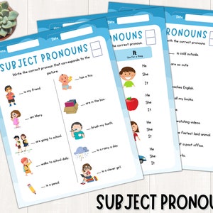 Subject, Object, and Possessive Pronouns Printable Worksheets, Pronouns ...