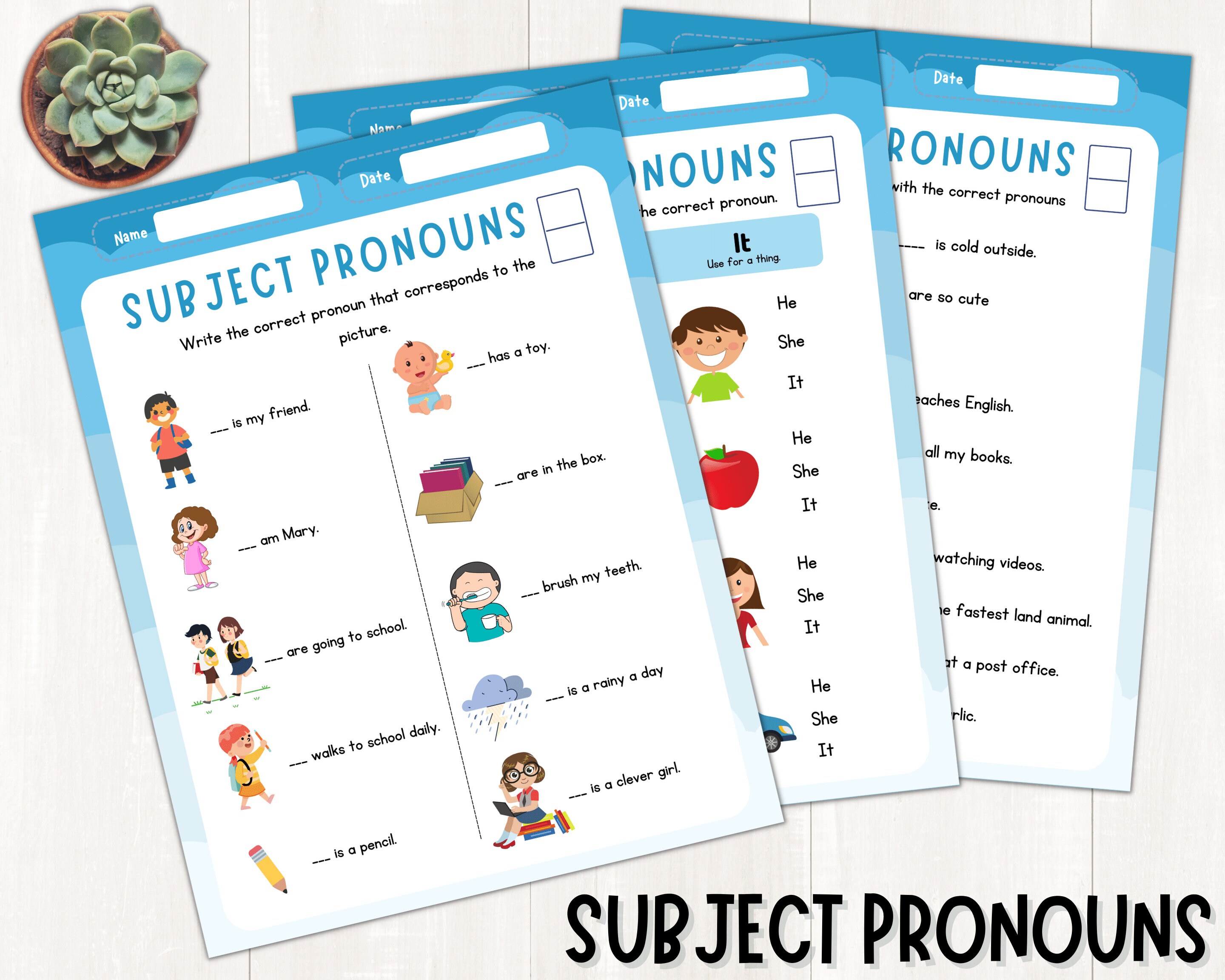 Subject, Object, and Possessive Pronouns Printable Worksheets, Pronouns ...