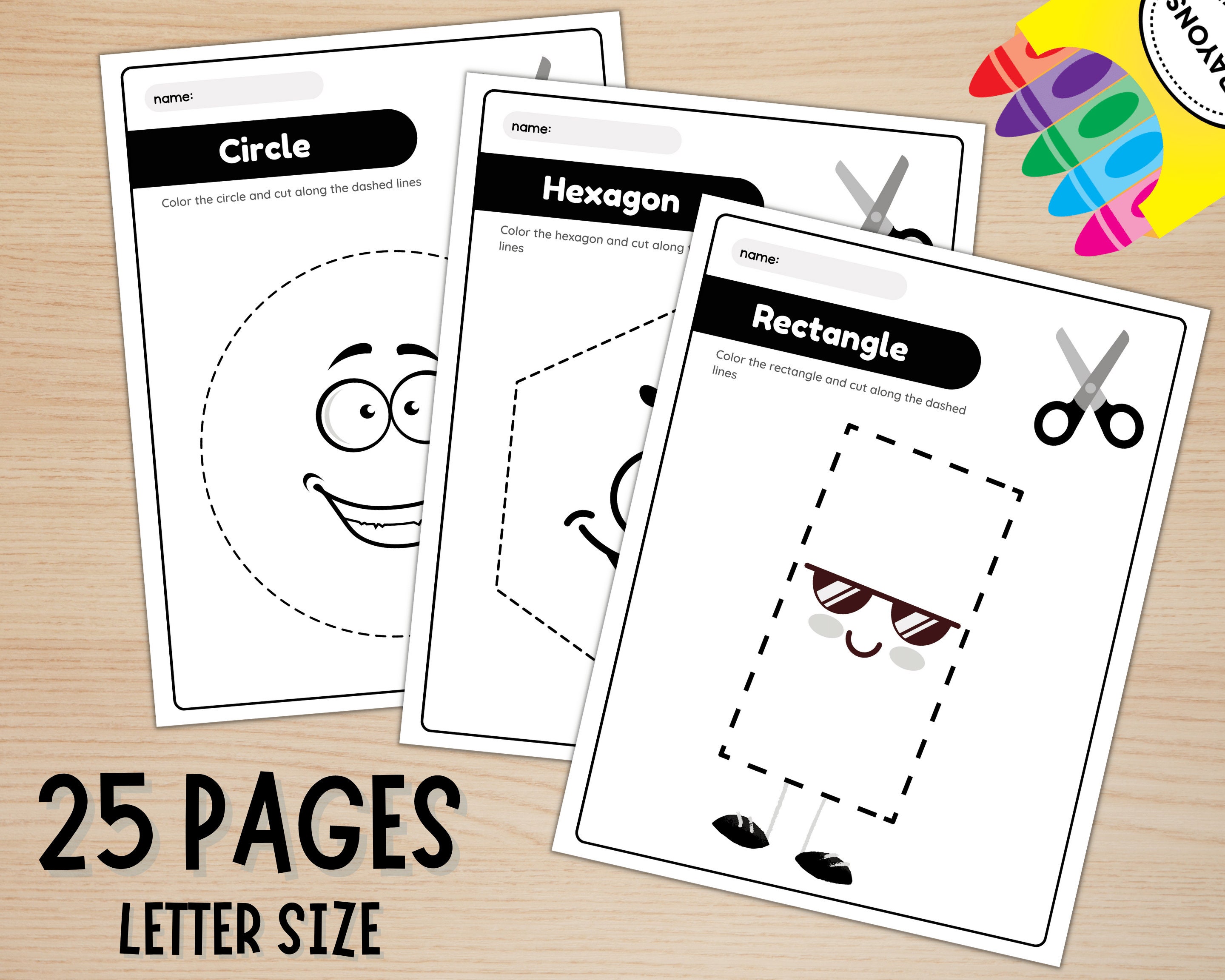 Scissor Skills Activities for Kids - Shapes Cutting Practice Worksheets ...