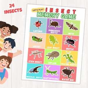 Insect Memory Matching Game Printable | Bug Flashcards for Toddlers ...