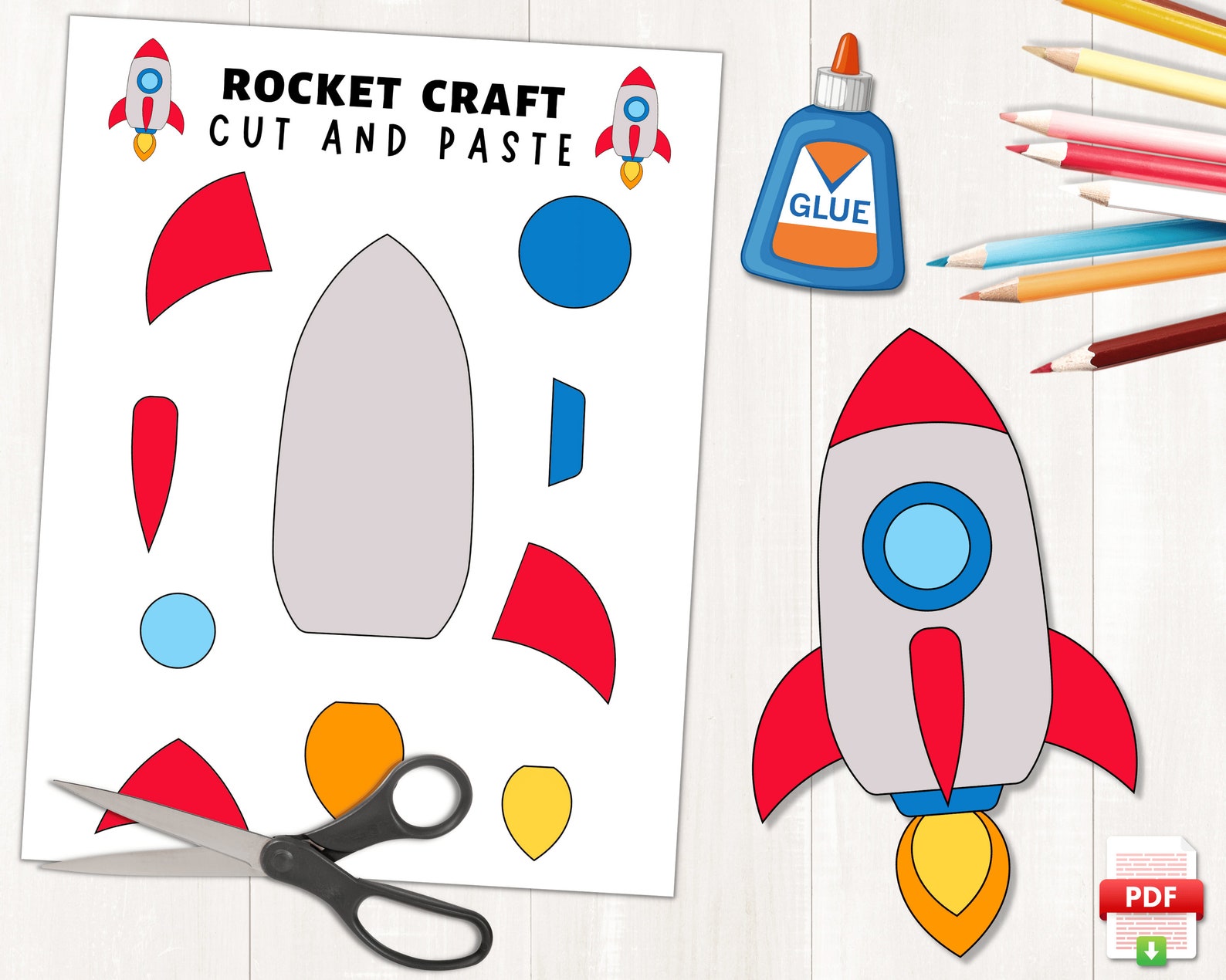 Printable Rocket Craft | Outer Space Activities | Build a Rocket ...