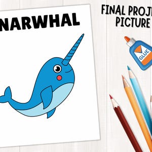 Printable Narwhal Craft for Kids | Ocean Animal Activity | Winter ...