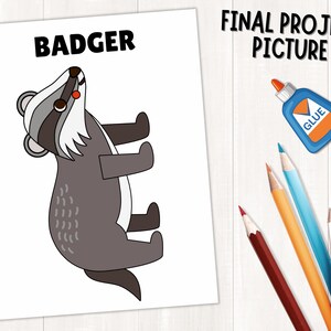 Printable Grey Badger Craft Template | Build a Badger | Forest ...