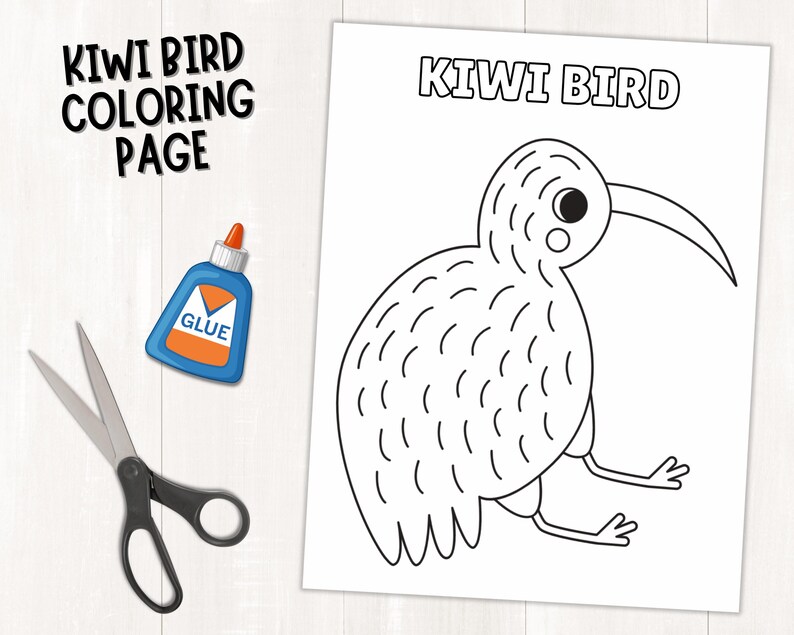 Kiwi Bird Craft Template: New Zealand Animal Activity (PDF Download) - Etsy