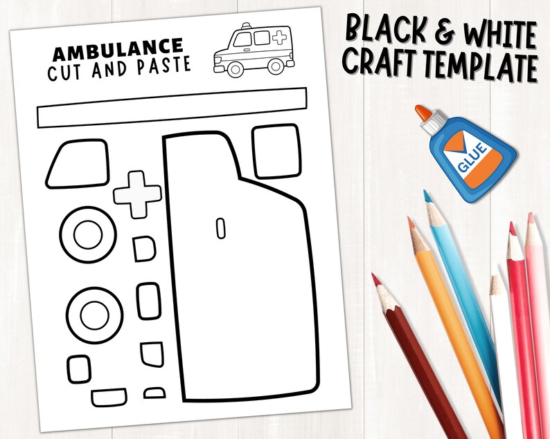 Printable Ambulance Craft, Transportation Craft, Build an Ambulance ...