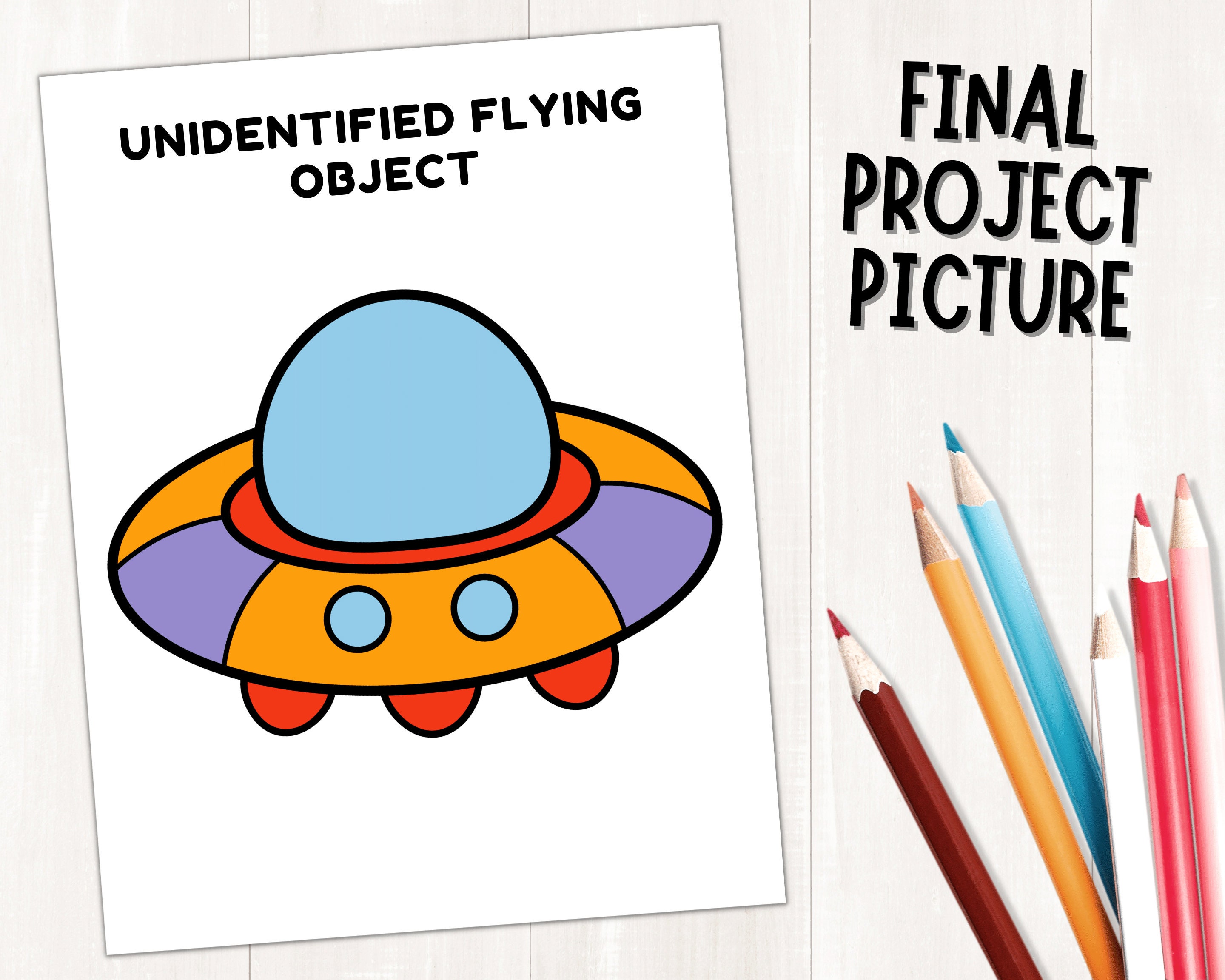 UFO Printable Craft, Outer Space Activity, Build a UFO, Space Ship ...
