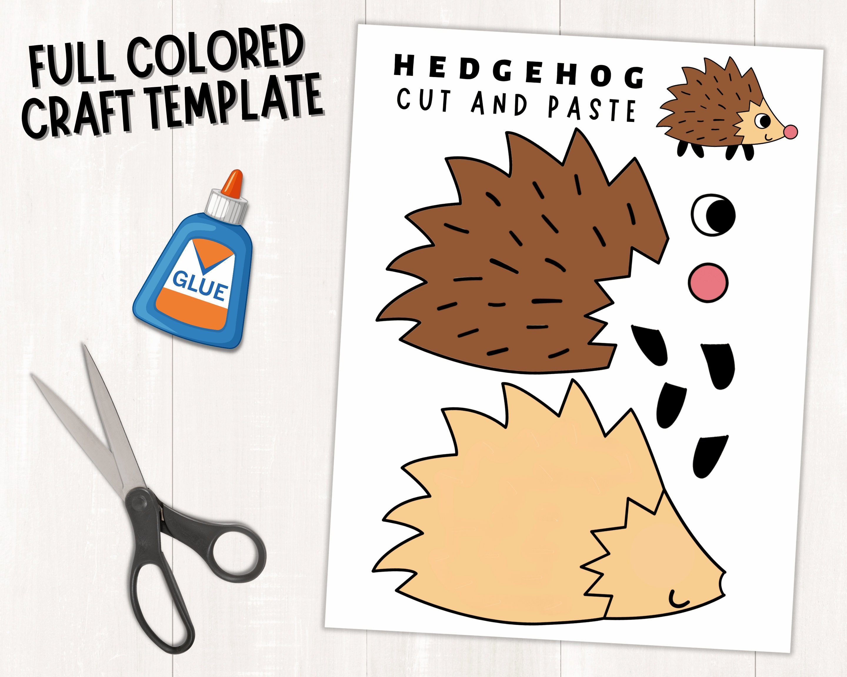 Printable Hedgehog Craft | Build a Hedgehog | Fall Craft Activity ...