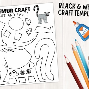Printable Lemur Craft Template for Kids | Madagascar Animal Activity ...