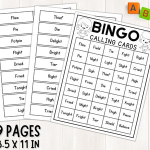 Long Vowel I Bingo Game (ie, Igh) | Phonics Bingo Game for Kids | Long ...