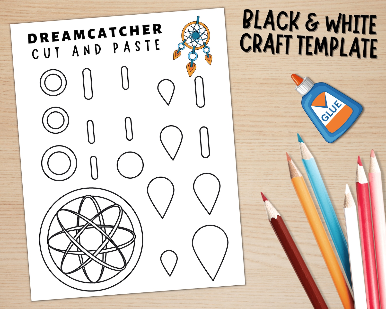 Printable Dreamcatcher Craft | Native American Day Craft Activity ...