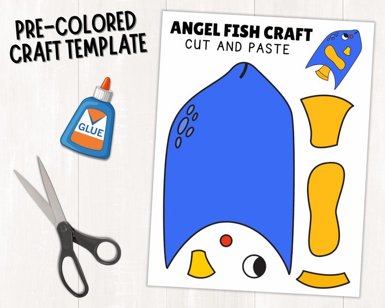 Angelfish Craft | Ocean Animal Craft for Kids (printable Activity) - Etsy