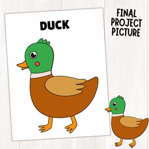 Duck Craft Template for Kids | Paper Duck Activity | Farm Animal Craft ...