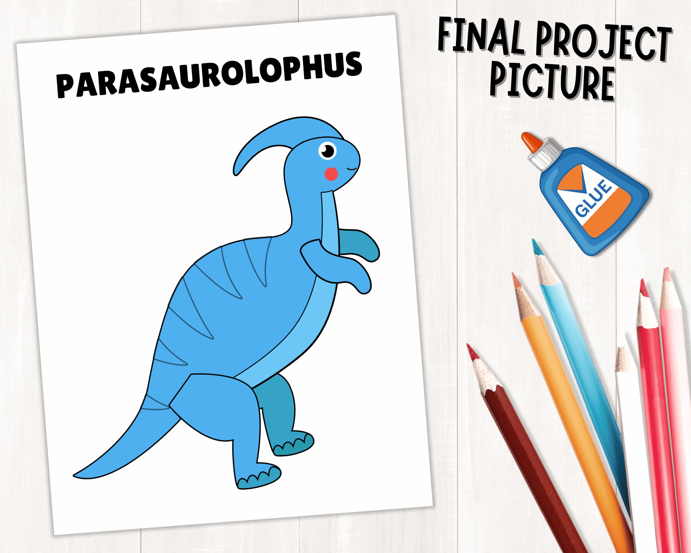 Parasaurolophus Dinosaur Craft Template | Animal Craft | Build a ...