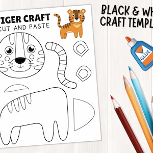 Tiger Craft Template | Printable Paper Tiger Craft | Color, Cut, and ...