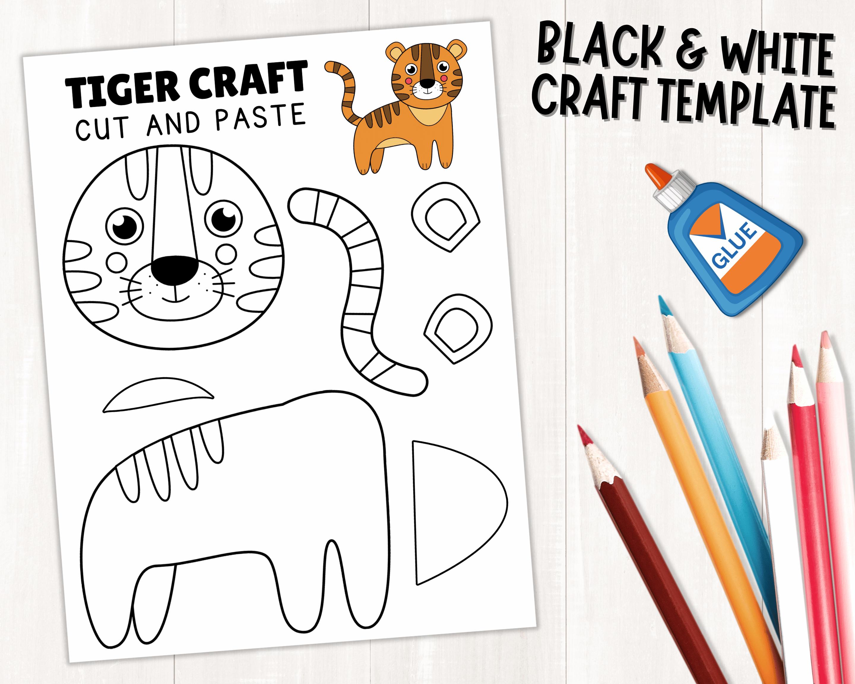 Tiger Craft Template | Printable Paper Tiger Craft | Color, Cut, and ...