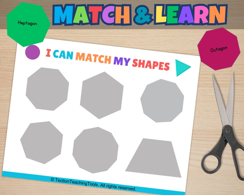 2D Shapes Shadow Matching Activity for Kids, Shapes Busy Bags ...