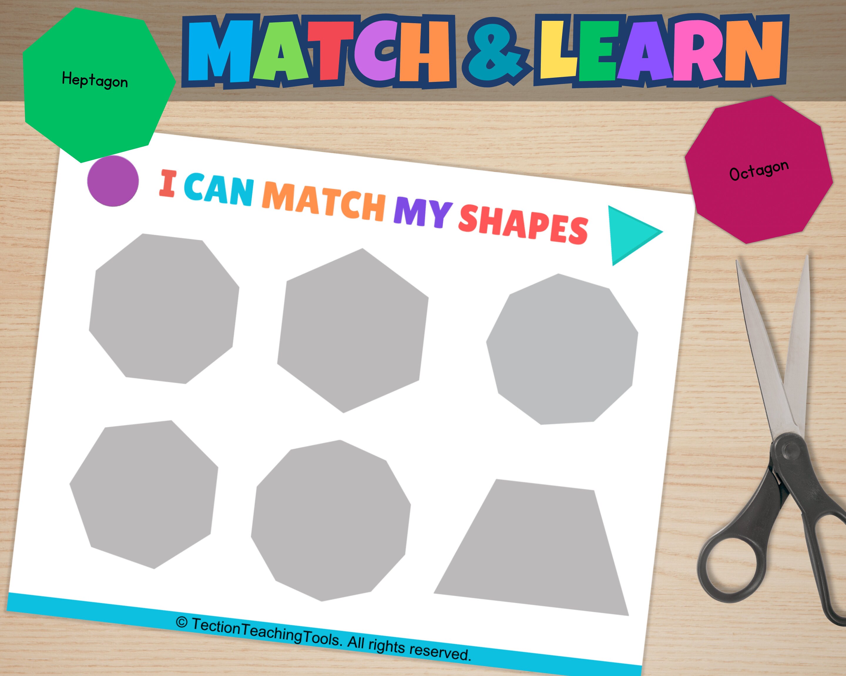2D Shapes Shadow Matching Activity for Kids, Shapes Busy Bags ...