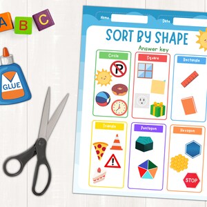 2D & 3D Shapes Sorting Activity Printable Worksheets | Sort by Shape ...