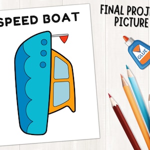 Printable Speedboat Craft Template | Transportation Craft | Color, Cut ...