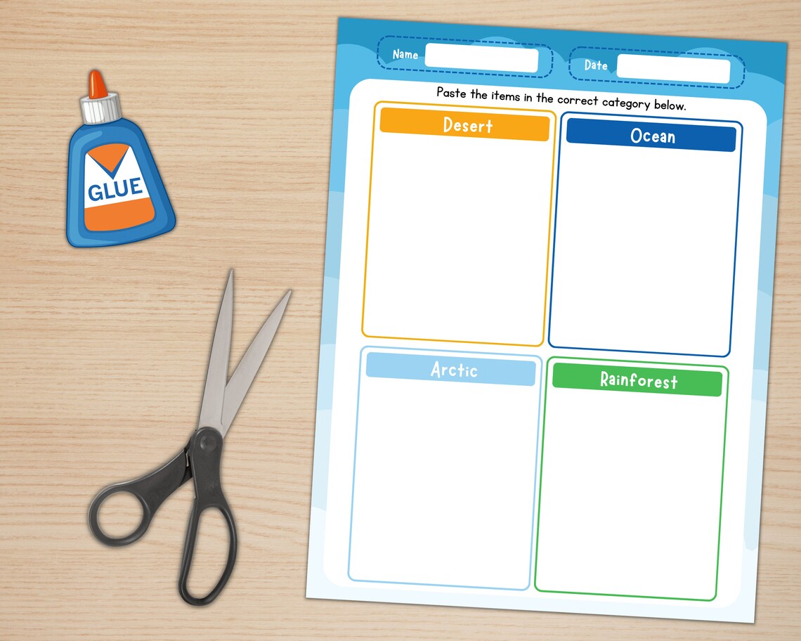 Animal Habitats Sorting Activity Cut & Paste Animal Habitats Printable ...