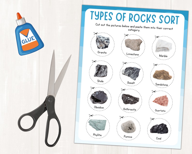 Types of Rocks Sorting Activity | Sedimentary, Igneous and Metamorphic ...