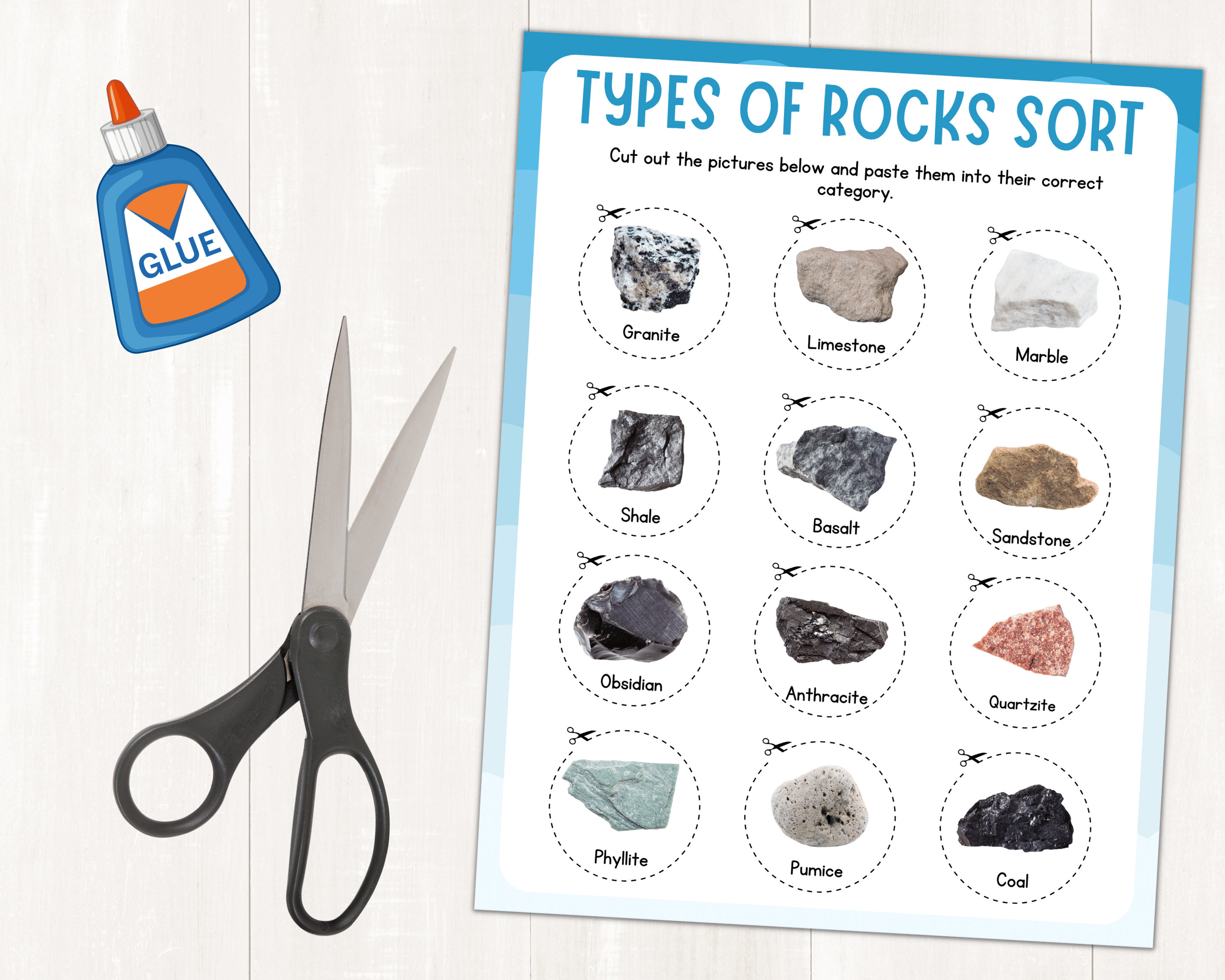 Types of Rocks Sorting Activity | Sedimentary, Igneous and Metamorphic ...