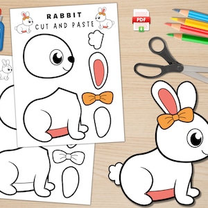 Printable Rabbit Craft Template | Farm Animal Craft | Build a Rabbit ...