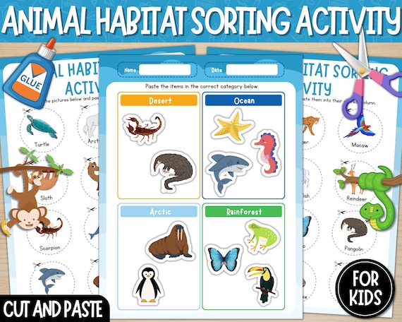 Animals And Their Habitats Interactive Worksheet Animal Habitats