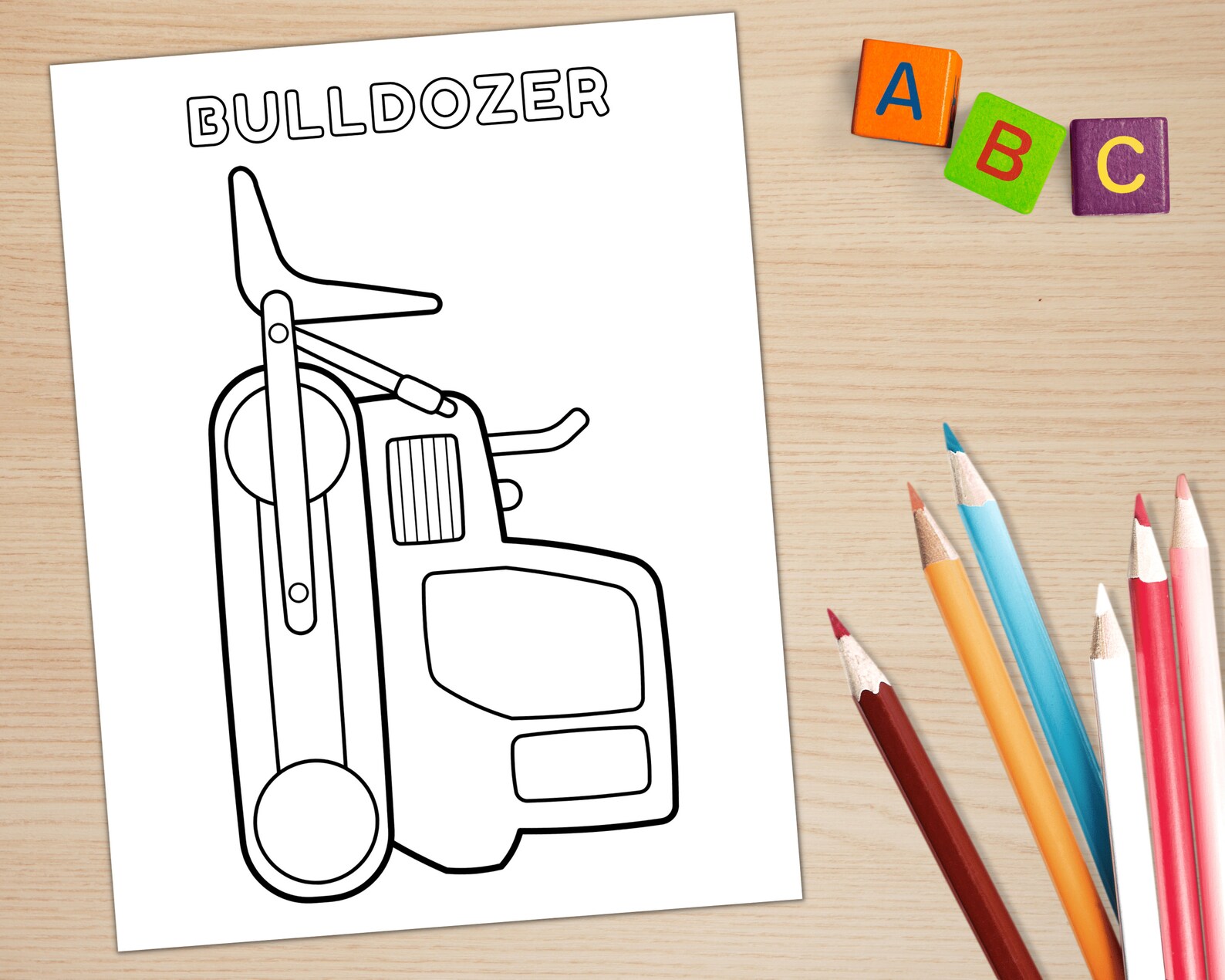 Bulldozer Craft Template Printable Pdf Construction Vehicle Craft Build ...