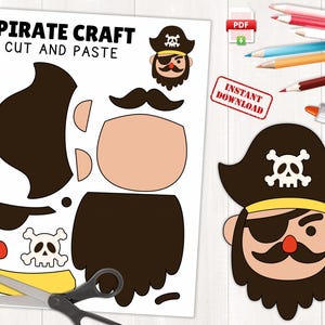 Pirate Craft Template for Kids | Printable Cut & Paste Activity ...