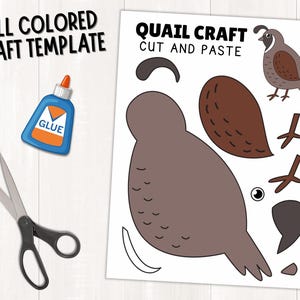 Printable Quail Craft Template | Build a Bird Craft | Color, Cut, and ...