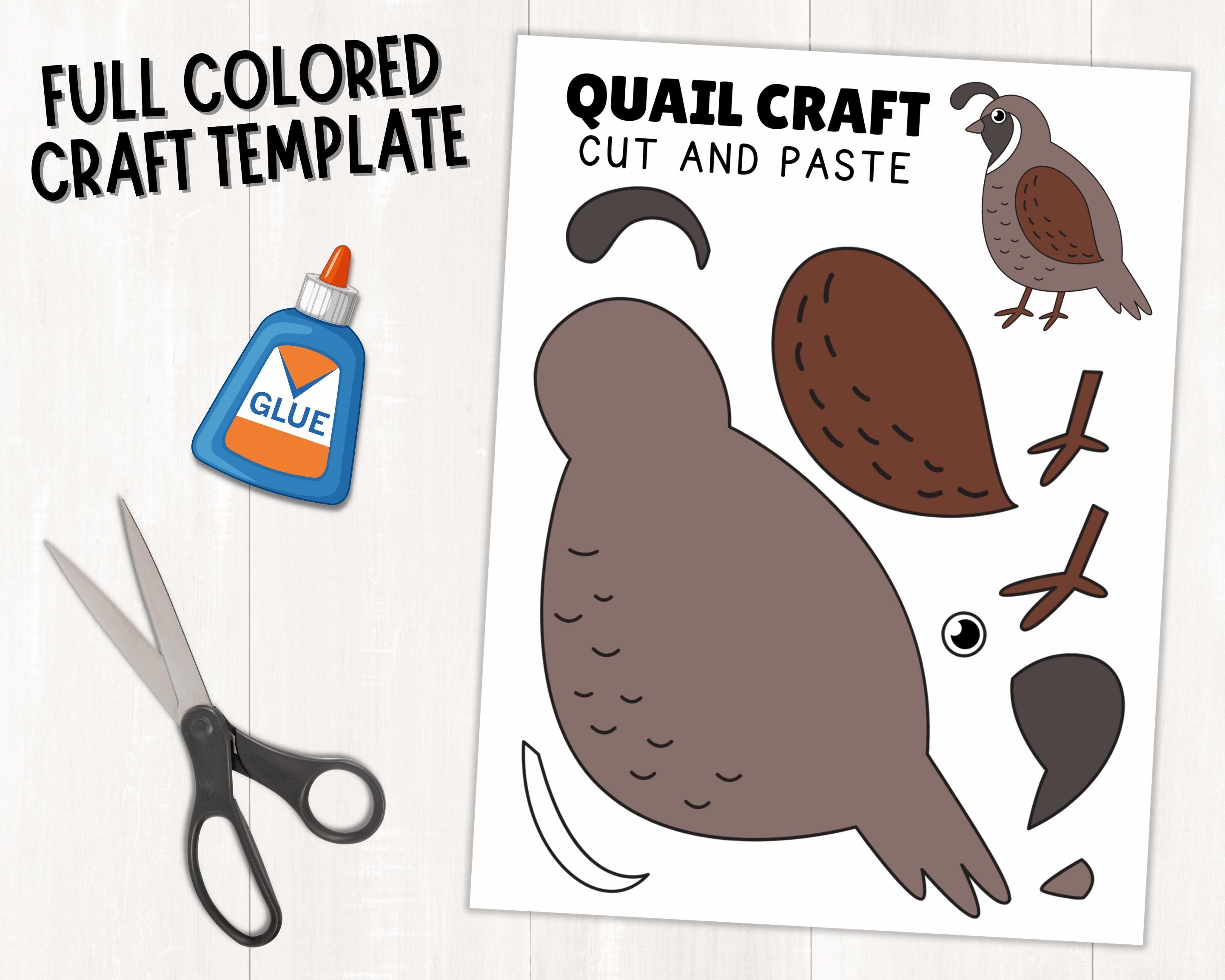 Printable Quail Craft Template | Build a Bird Craft | Color, Cut, and ...