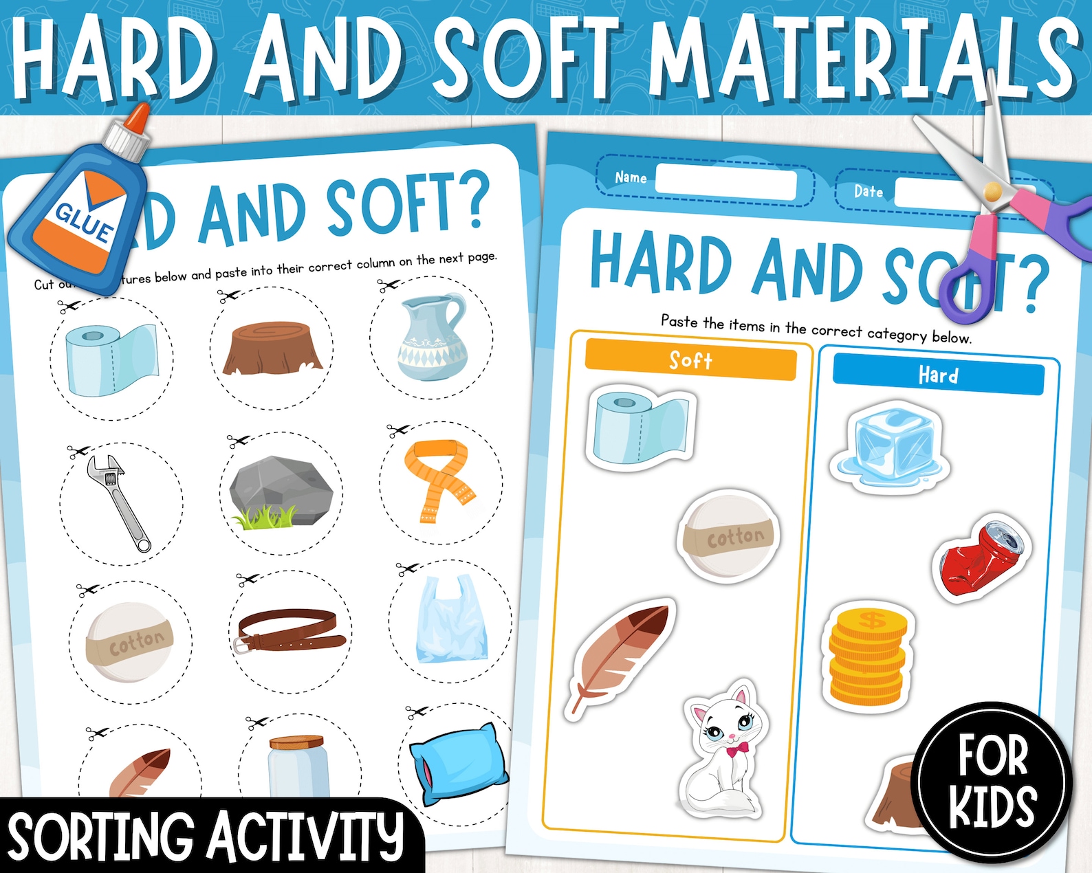 Hard and Soft Materials Sorting Activity | Sense of Touch Montessori ...