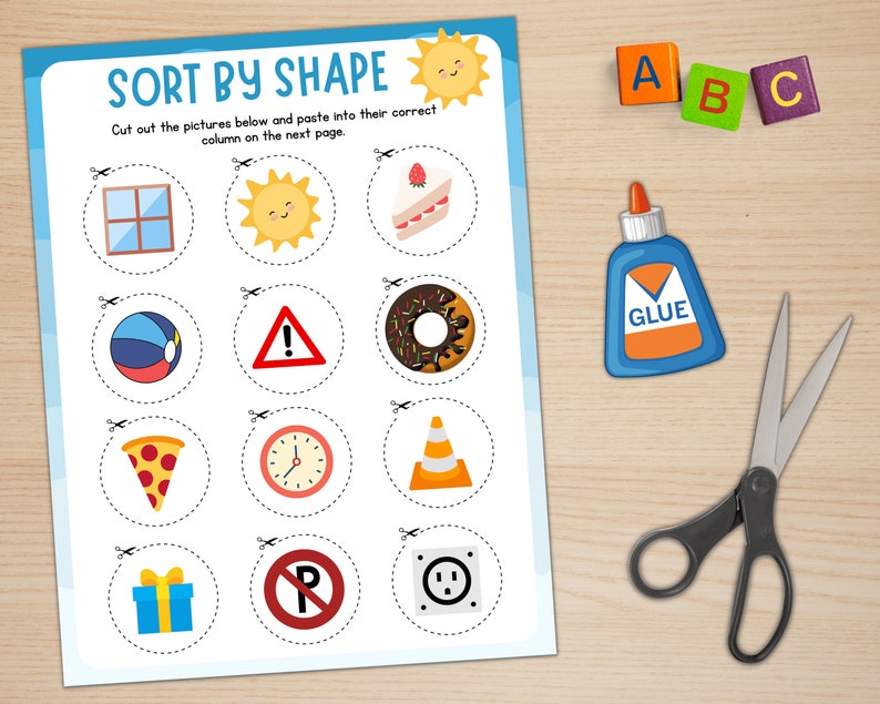 Sorting by Attributes Printable Worksheets | Sort by Shape | Sort by ...
