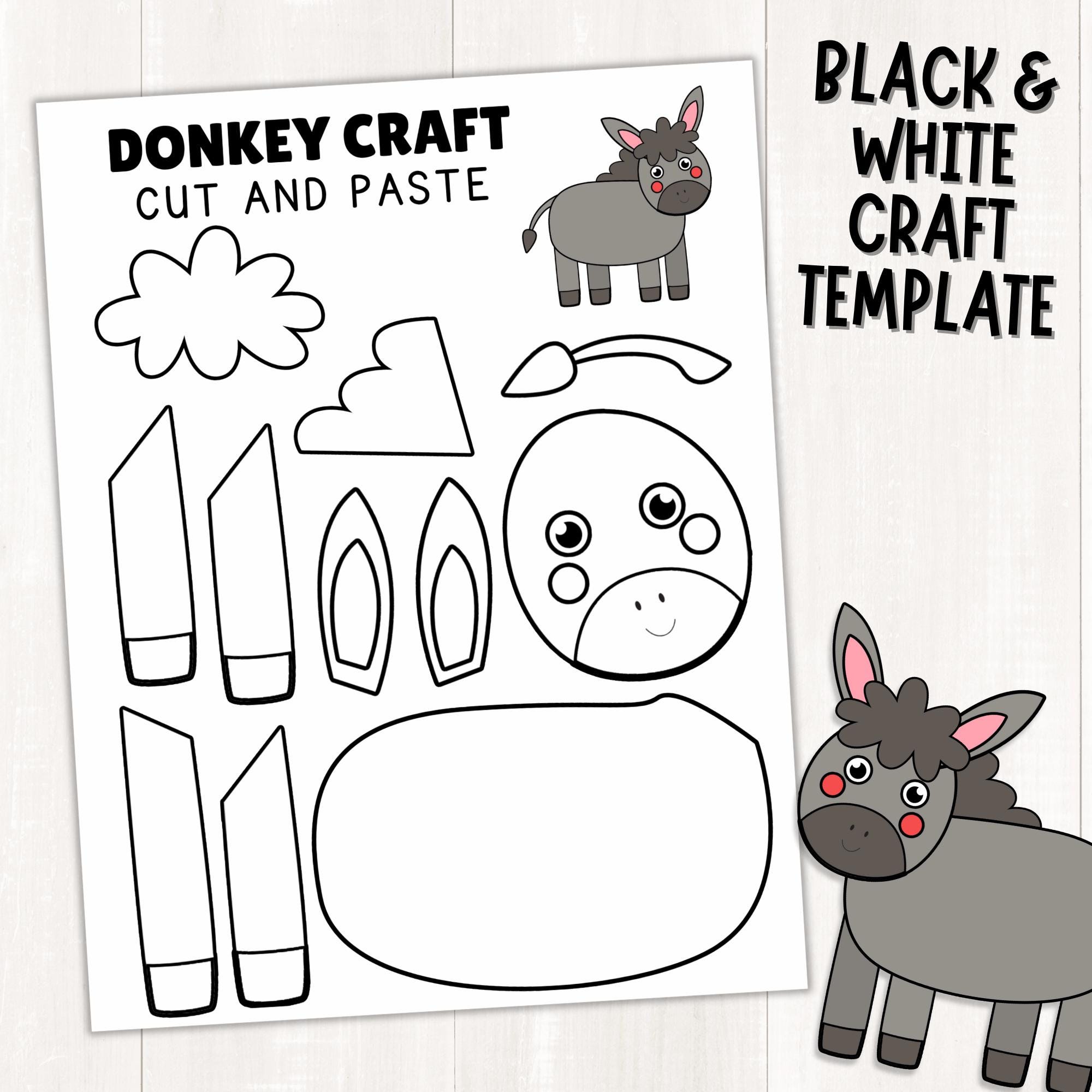 Donkey Craft Template for Kids | Paper Donkey | Farm Animal Craft ...