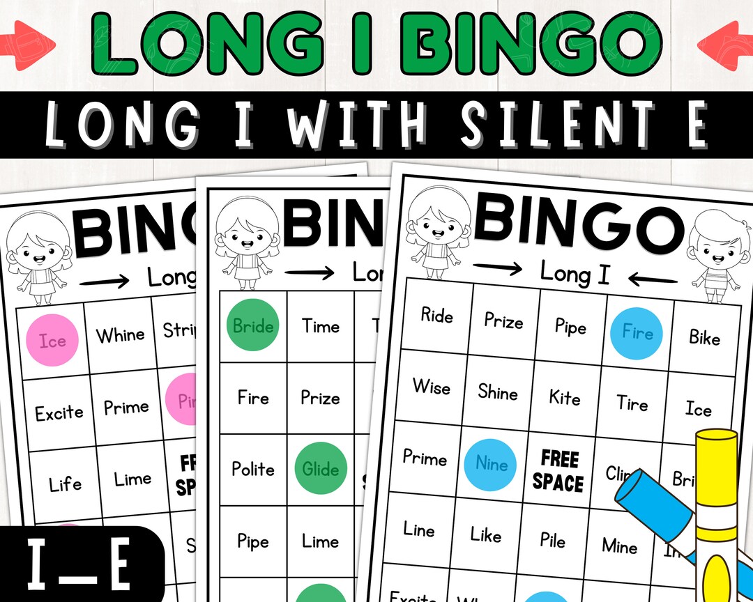 Long Vowel I Bingo Game | Long I With Silent E | Phonics Bingo Game for ...