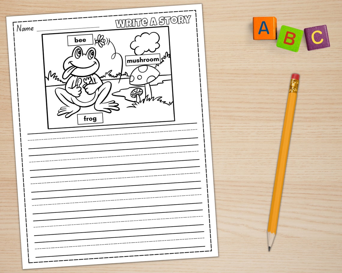 Picture Writing Prompts With Labels | Kindergarten Picture Writing ...