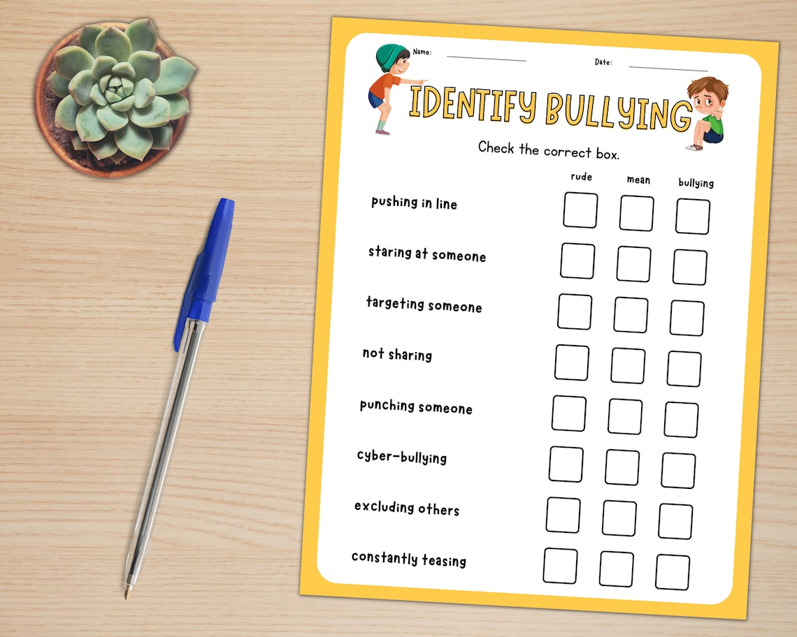 Anti-bullying Printable Worksheets | Anti-bullying Week Activity | Stop ...